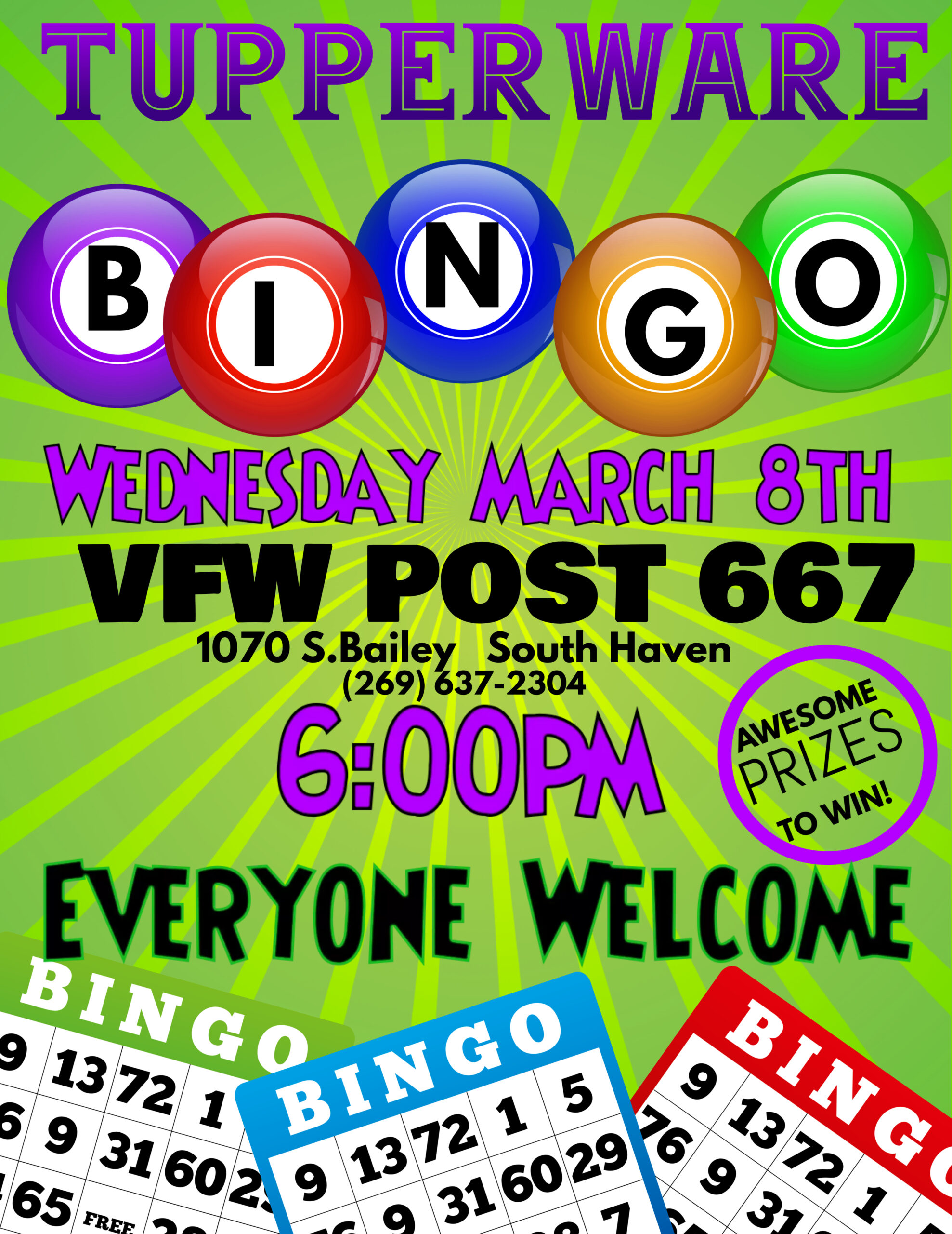 TUPPERWARE BINGO - VFW Post 667