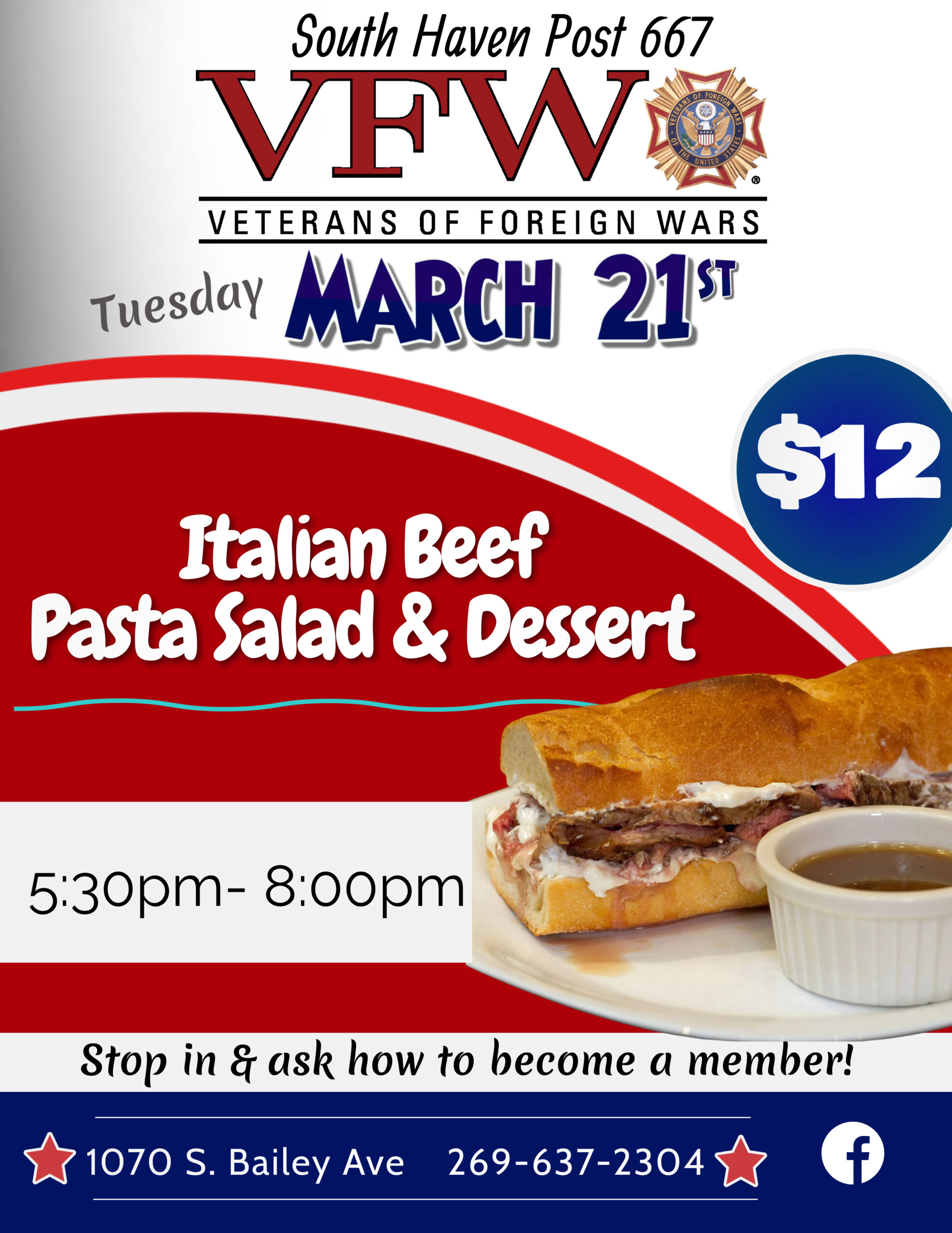 Italian Beef Sandwich - VFW Post 667